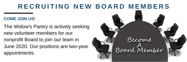Recruiting New Board Members – The Widow’s Pantry